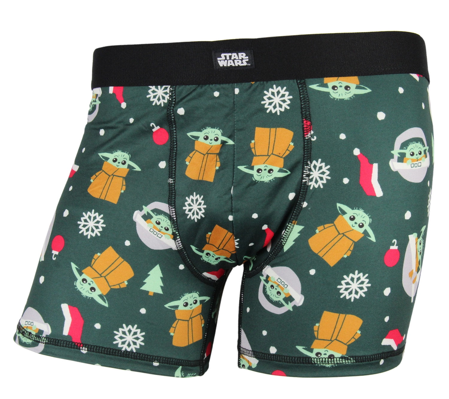 Star Wars The Mandalorian Men's Grogu Baby Yoda Christmas Holiday Boxer ...