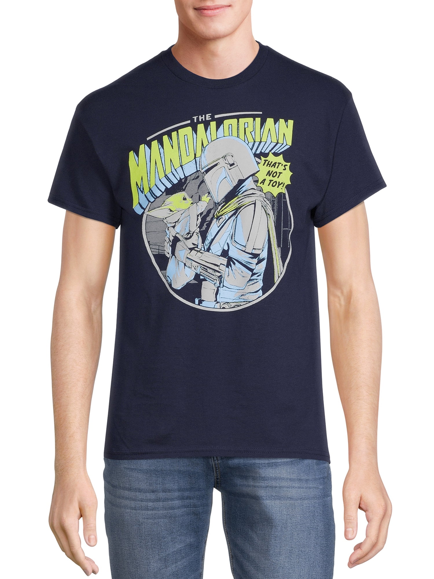 Star Wars The Mandalorian Men's Grogu and Mando Graphic Tee with Short ...