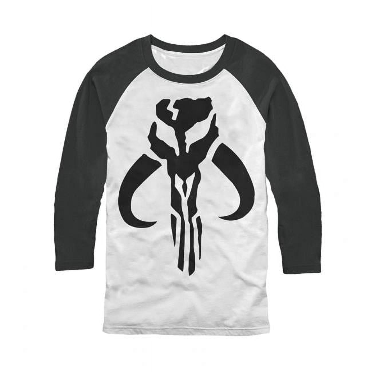 Star Wars The Mandalorian Mythosaur Symbol 3/4 Sleeve Baseball T-Shirt ...
