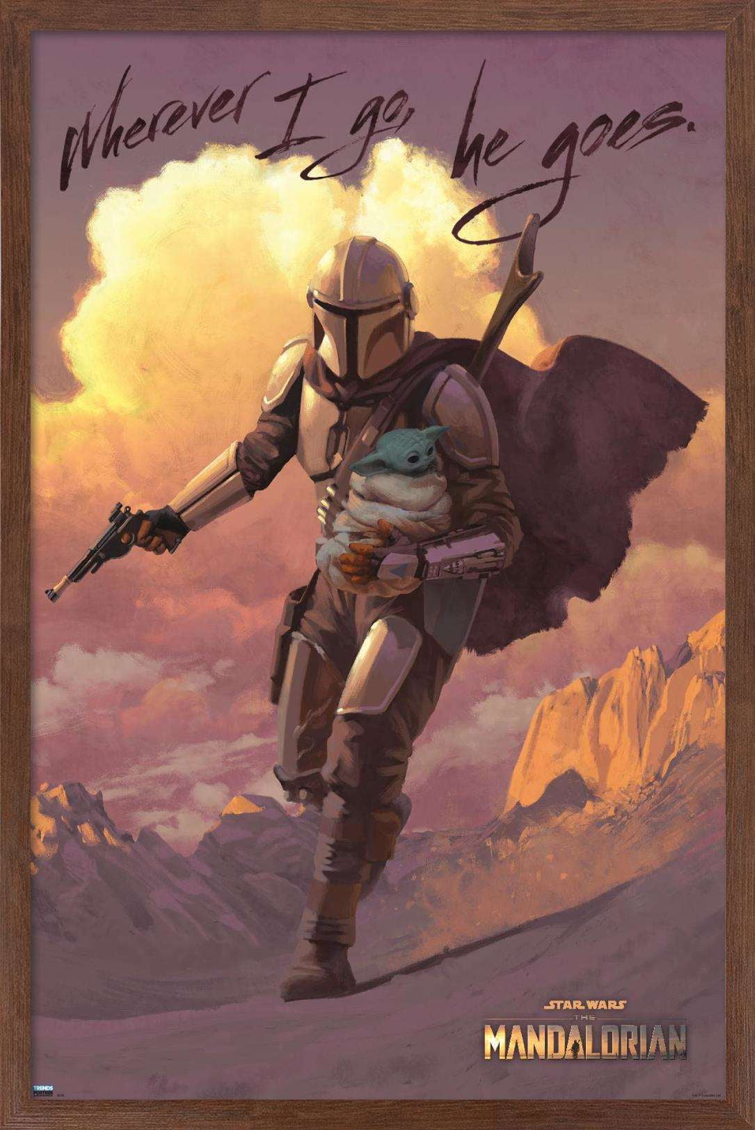 Star Wars: The Mandalorian - Protect Wall Poster, 22.375" x 34", Framed ...