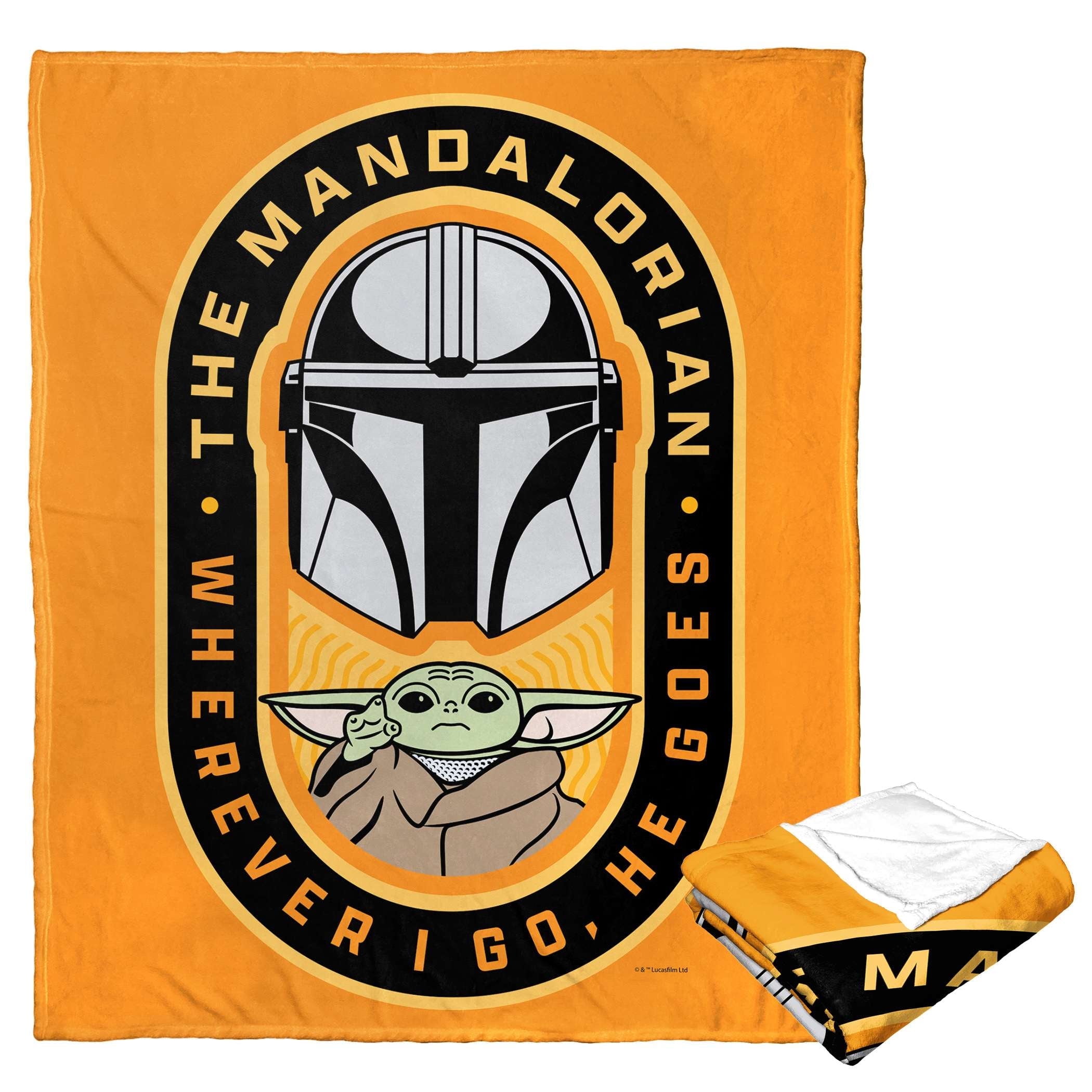 Star Wars The Mandalorian Where He Goes I Go Kids Silk Touch Throw ...