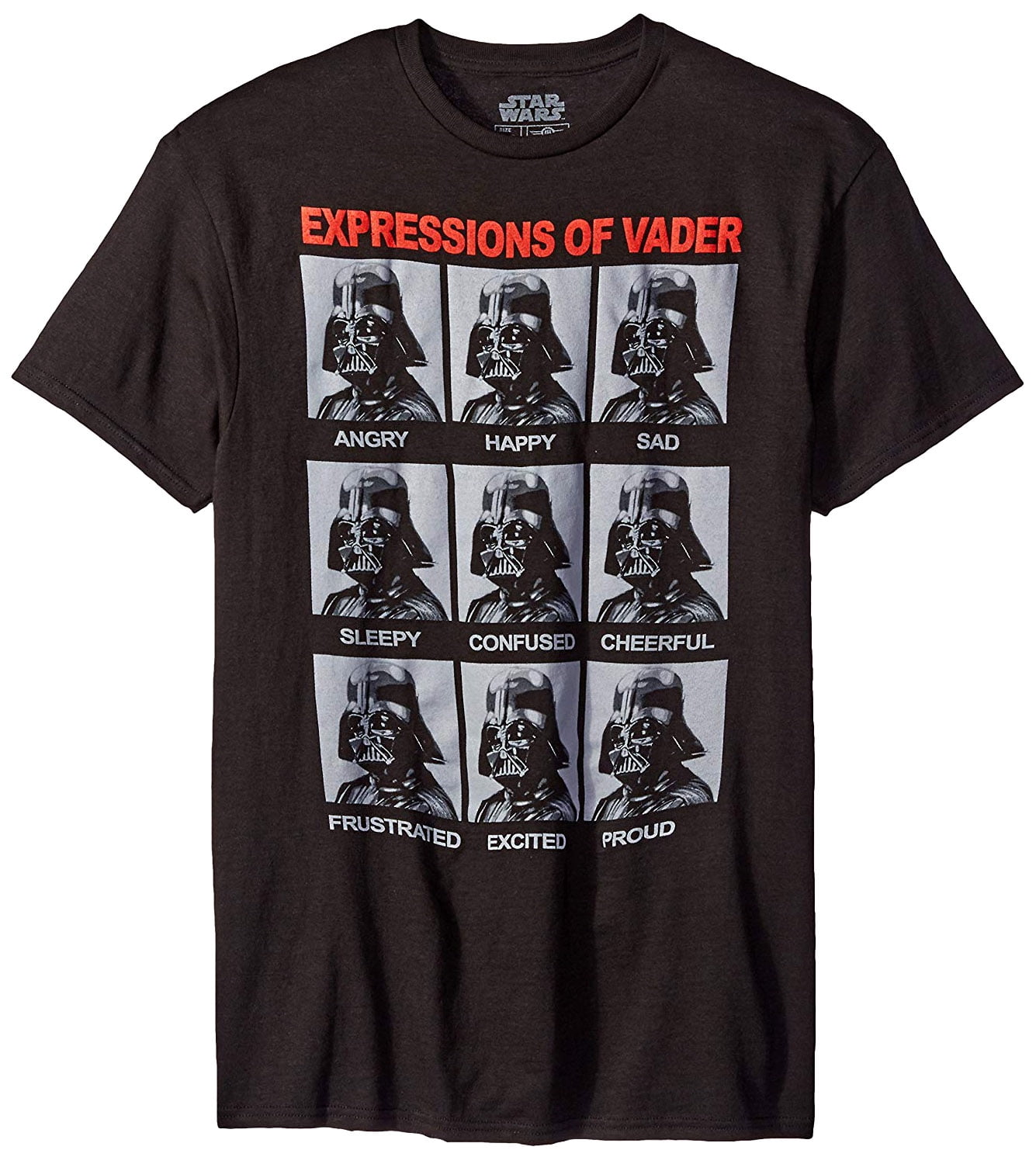 Star Wars The Many Expressions of Darth Vader Men's T-Shirt (LG ...