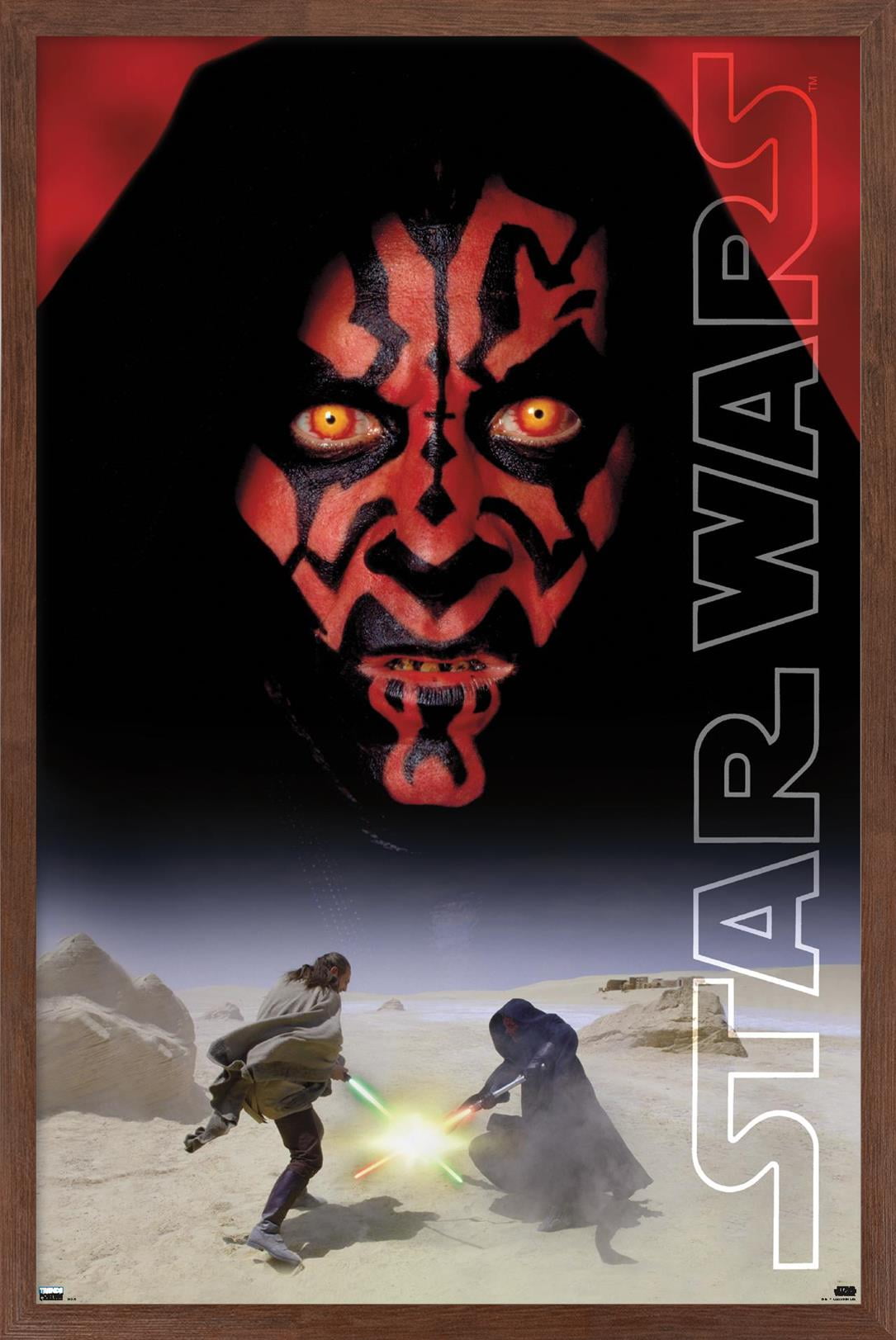 Star Wars: The Phantom Menace - Darth Maul One Sheet Wall Poster, 22.375" x 34" Framed - Walmart.com