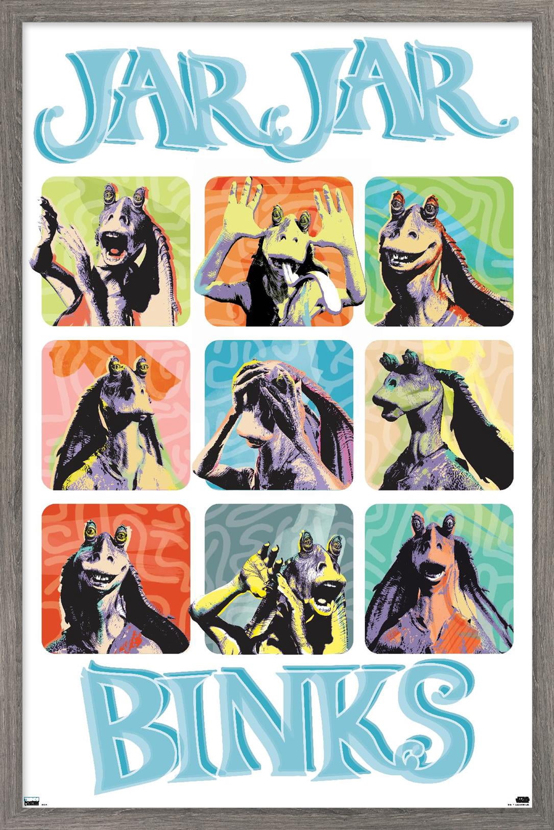 Star Wars: The Phantom Menace - Jar Jar Binks Grid Wall Poster, 22.375 ...