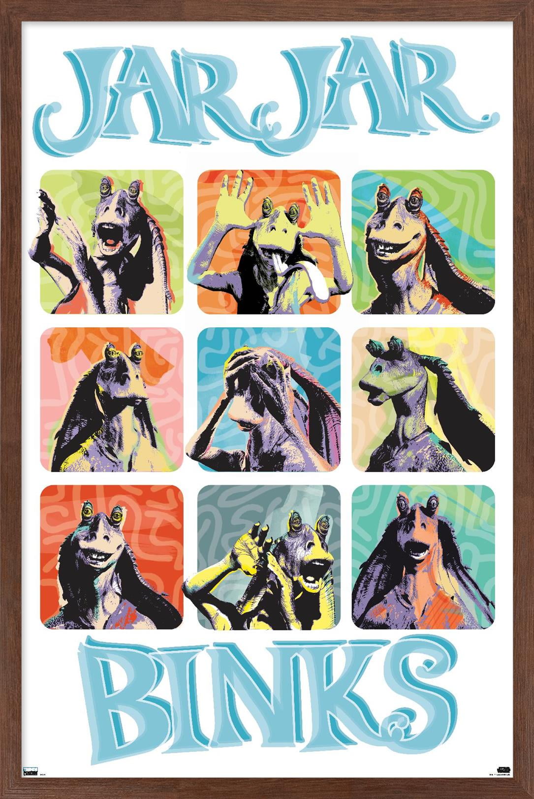 Star Wars: The Phantom Menace - Jar Jar Binks Grid Wall Poster, 22.375 ...