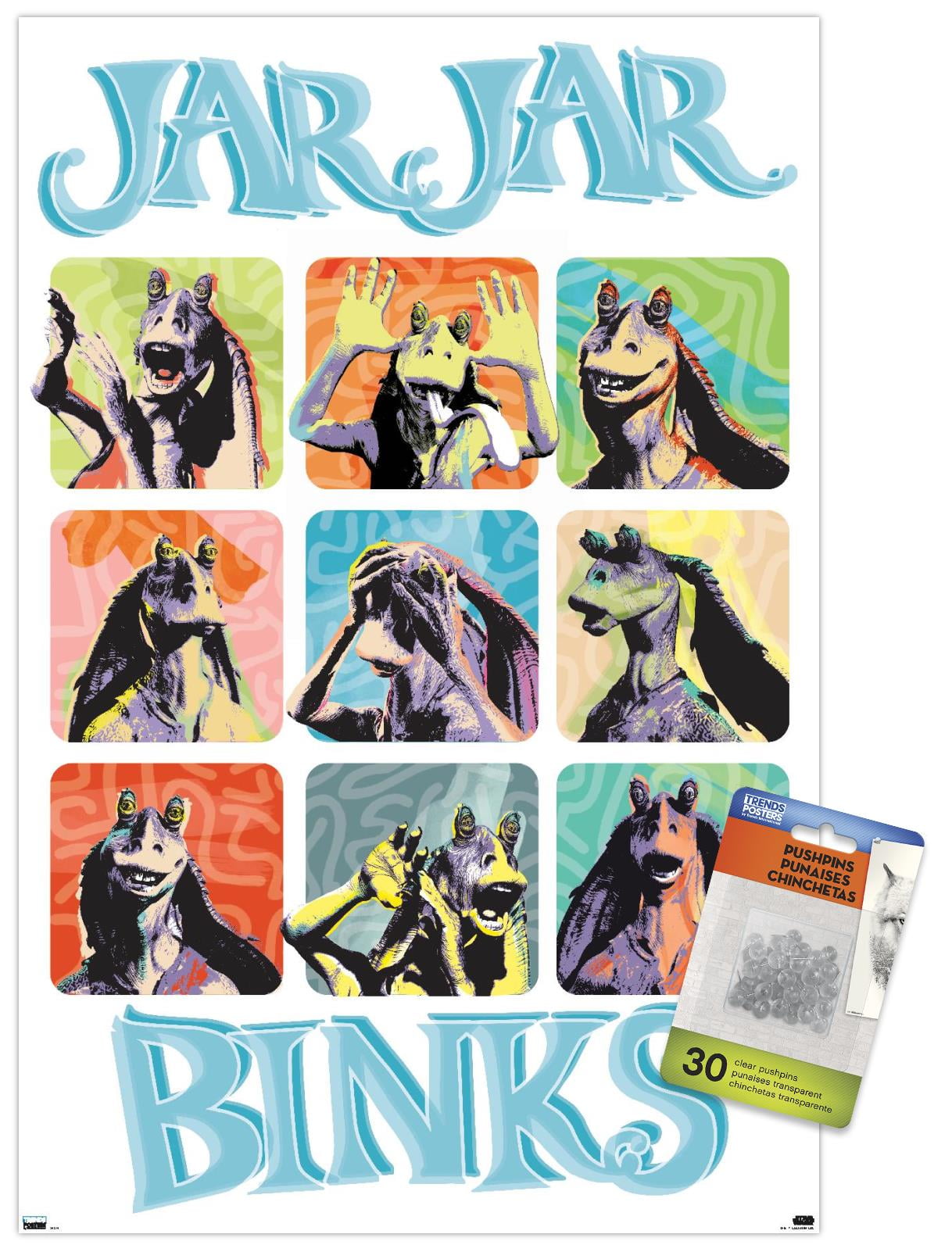 Star Wars: The Phantom Menace - Jar Jar Binks Grid Wall Poster with ...