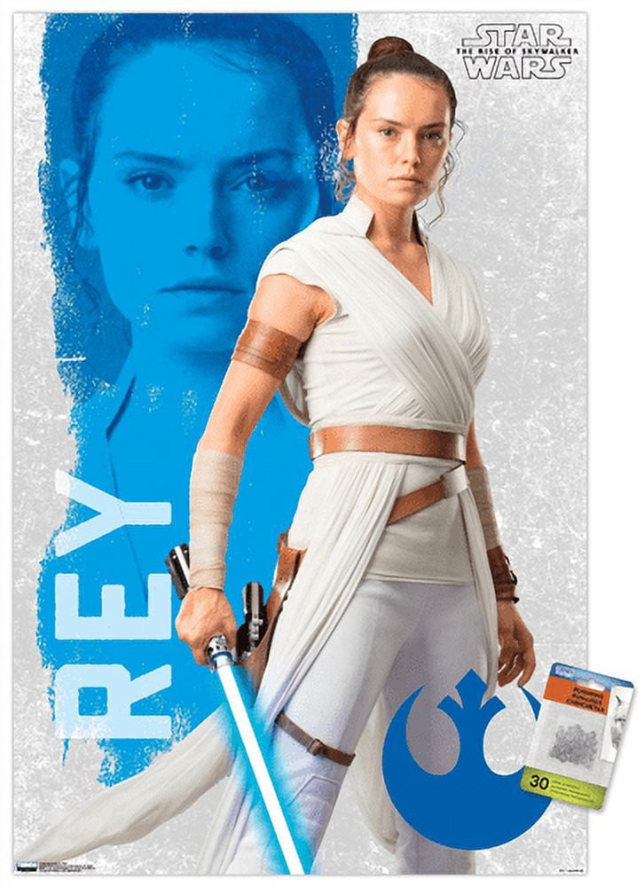 Star Wars: The Rise Of Skywalker - Rey Wall Poster with Push Pins, 22. ...