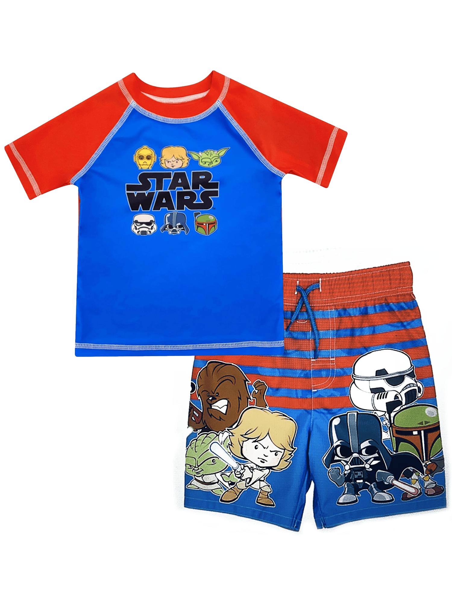 Star Wars Toddler Boys' Chibi Rash Guard and Swim Trunks Set - Walmart.com