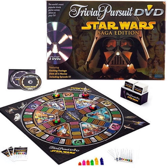 Hasbro Star Wars Trivial Pursuit DVD Game, Saga Edition, 2,500 ...