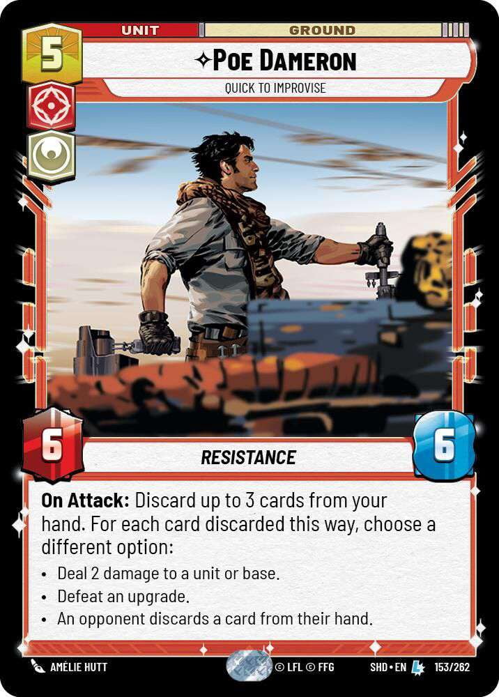Star Wars: Unlimited Shadows of the Galaxy Legendary Poe Dameron ...