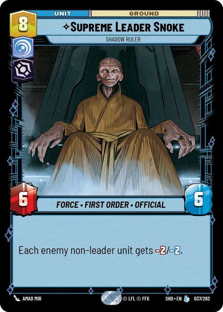 Star Wars: Unlimited Shadows of the Galaxy Legendary Supreme Leader ...