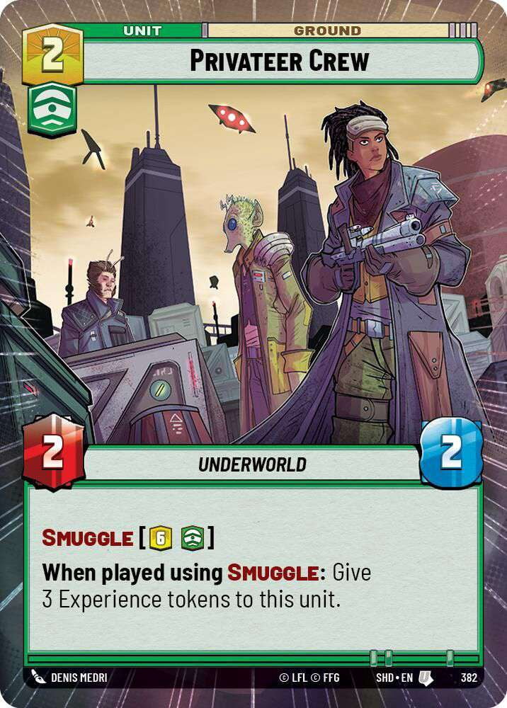 Star Wars: Unlimited Shadows of the Galaxy Uncommon Privateer Crew #382 ...