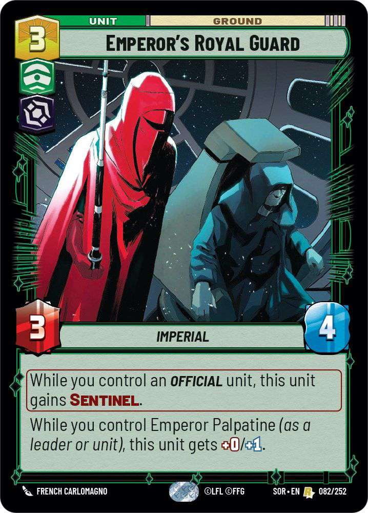 Star Wars: Unlimited Spark of Rebellion Rare Emperor's Royal Guard #082 ...