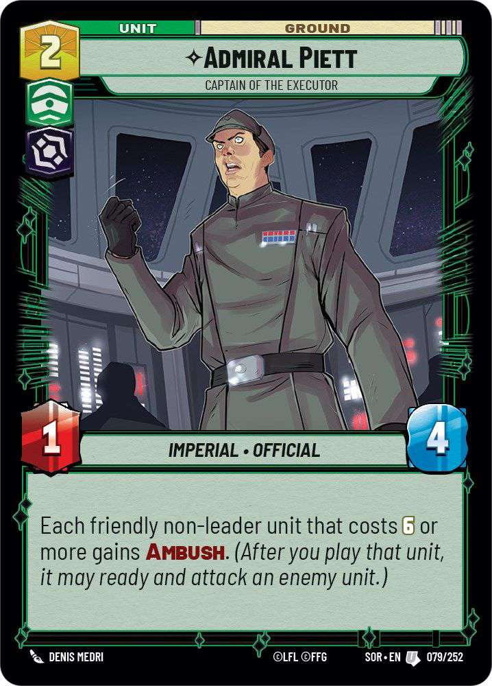 Star Wars: Unlimited Spark of Rebellion Uncommon Admiral Piett ...