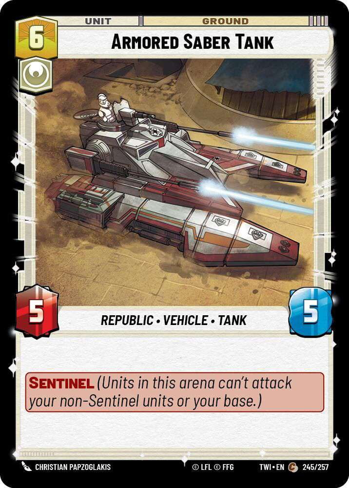 Star Wars: Unlimited Twilight of the Republic Common Armored Saber Tank ...