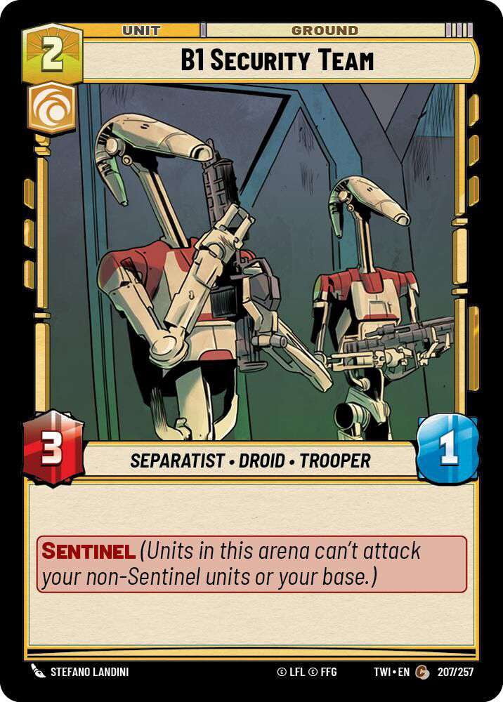 Star Wars: Unlimited Twilight of the Republic Common B1 Security Team ...