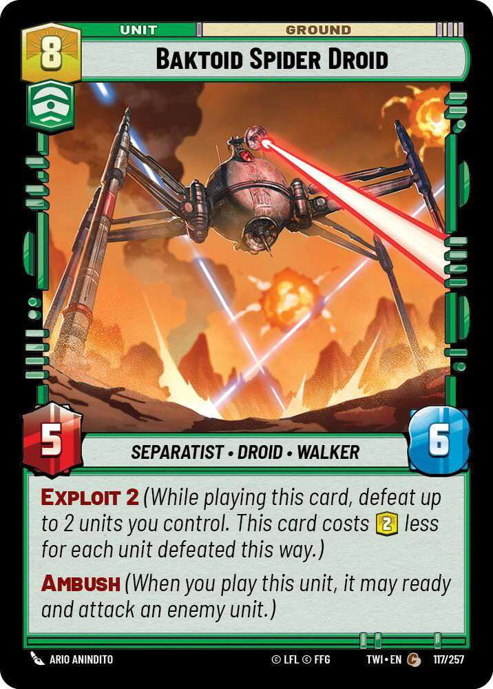Star Wars: Unlimited Twilight of the Republic Common Baktoid Spider ...
