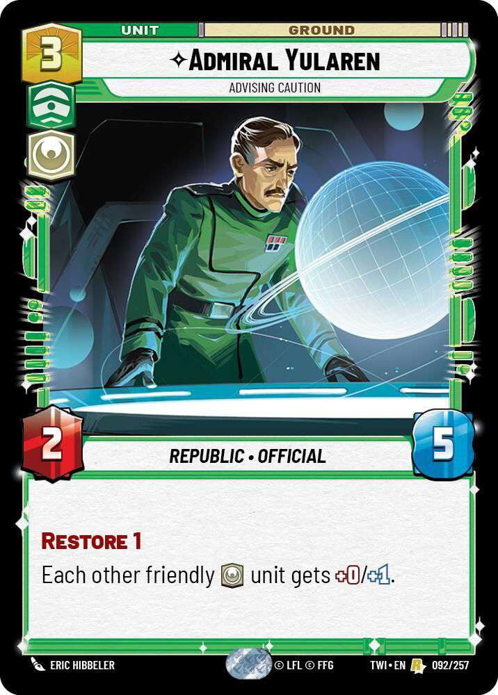 Star Wars: Unlimited Twilight of the Republic Rare Admiral Yularen ...