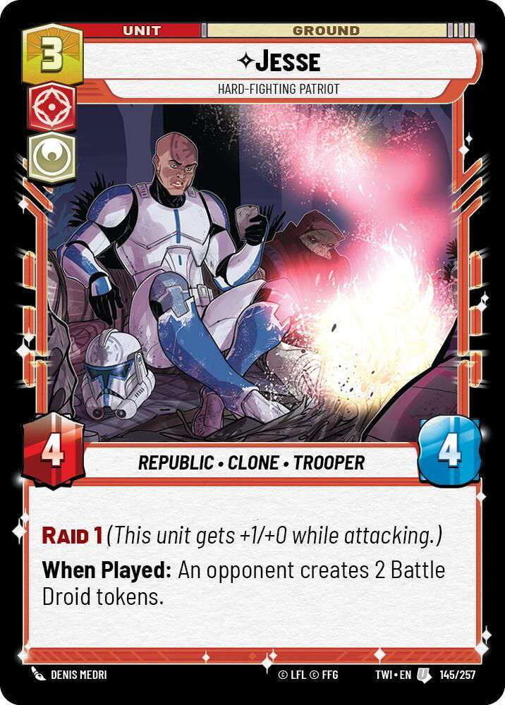 Star Wars: Unlimited Twilight of the Republic Uncommon Jesse - Hard ...