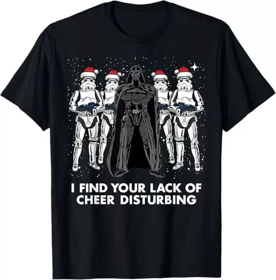 Star Wars Vader Trooper Lack Cheer Christmas Graphic T-Shirt T-Shirt ...