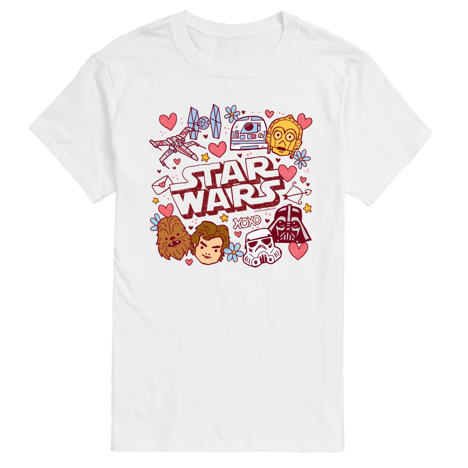 Star Wars - Valentine Logo Scribbly - Men's Short Sleeve Graphic T ...