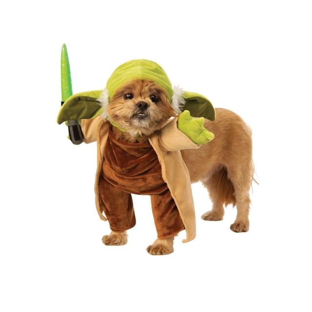 Star Wars Walking Yoda Dog Costume with Lightsaber, 100% Polyester ...