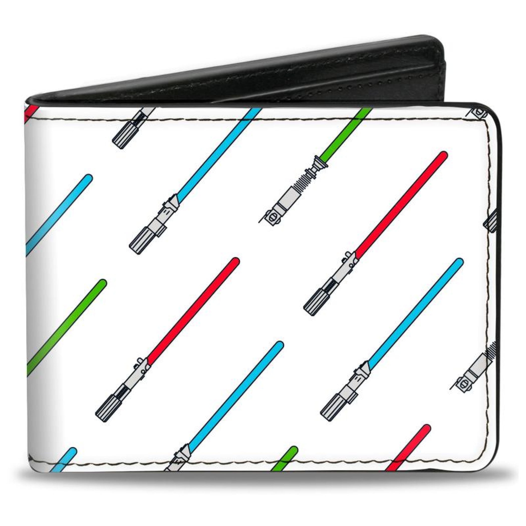Star Wars Wallet, Bifold, Star Wars Lightsabers Cartoon White, Vegan ...
