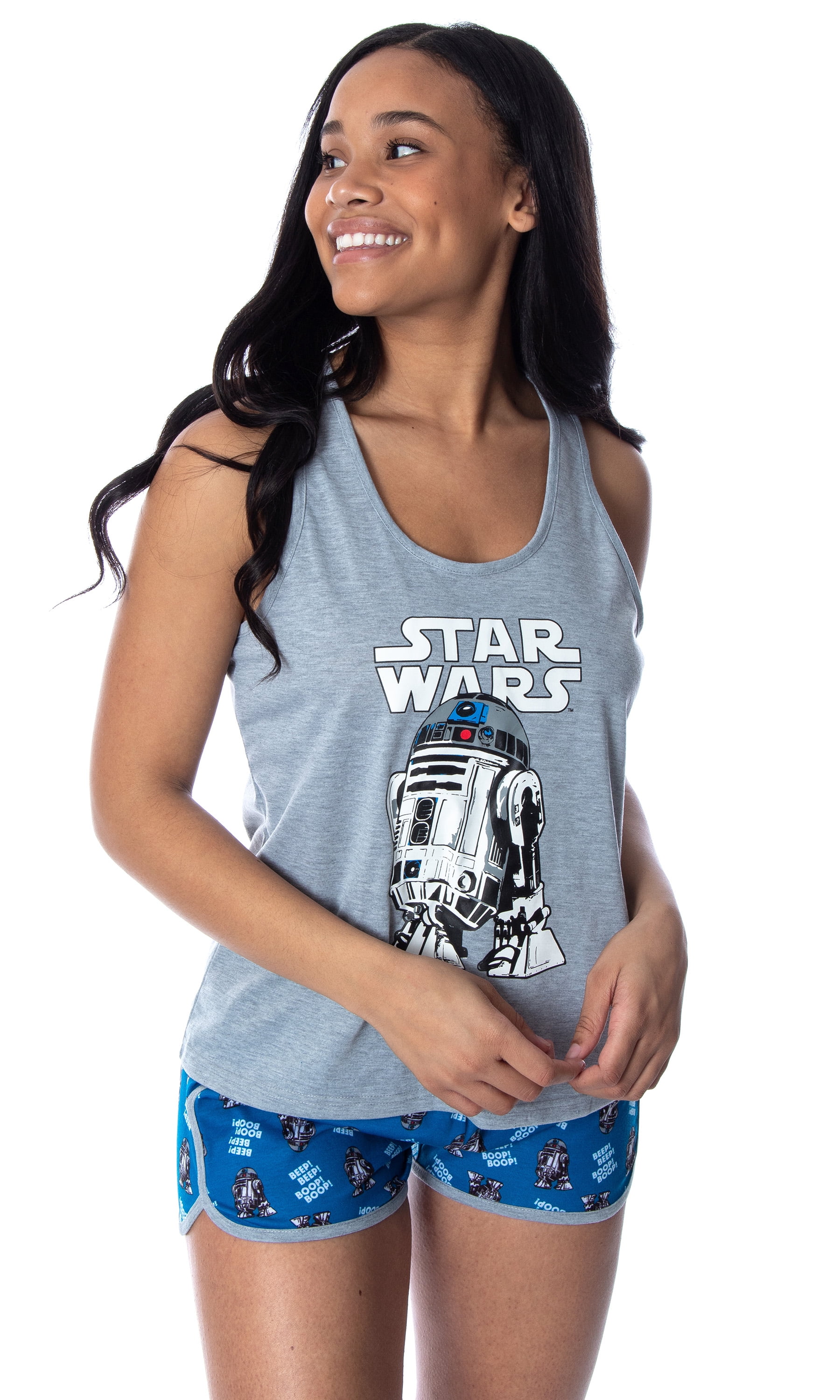Star Wars Women's R2-D2 Beep Beep Boop Boop! Racerback Tank Shorts ...