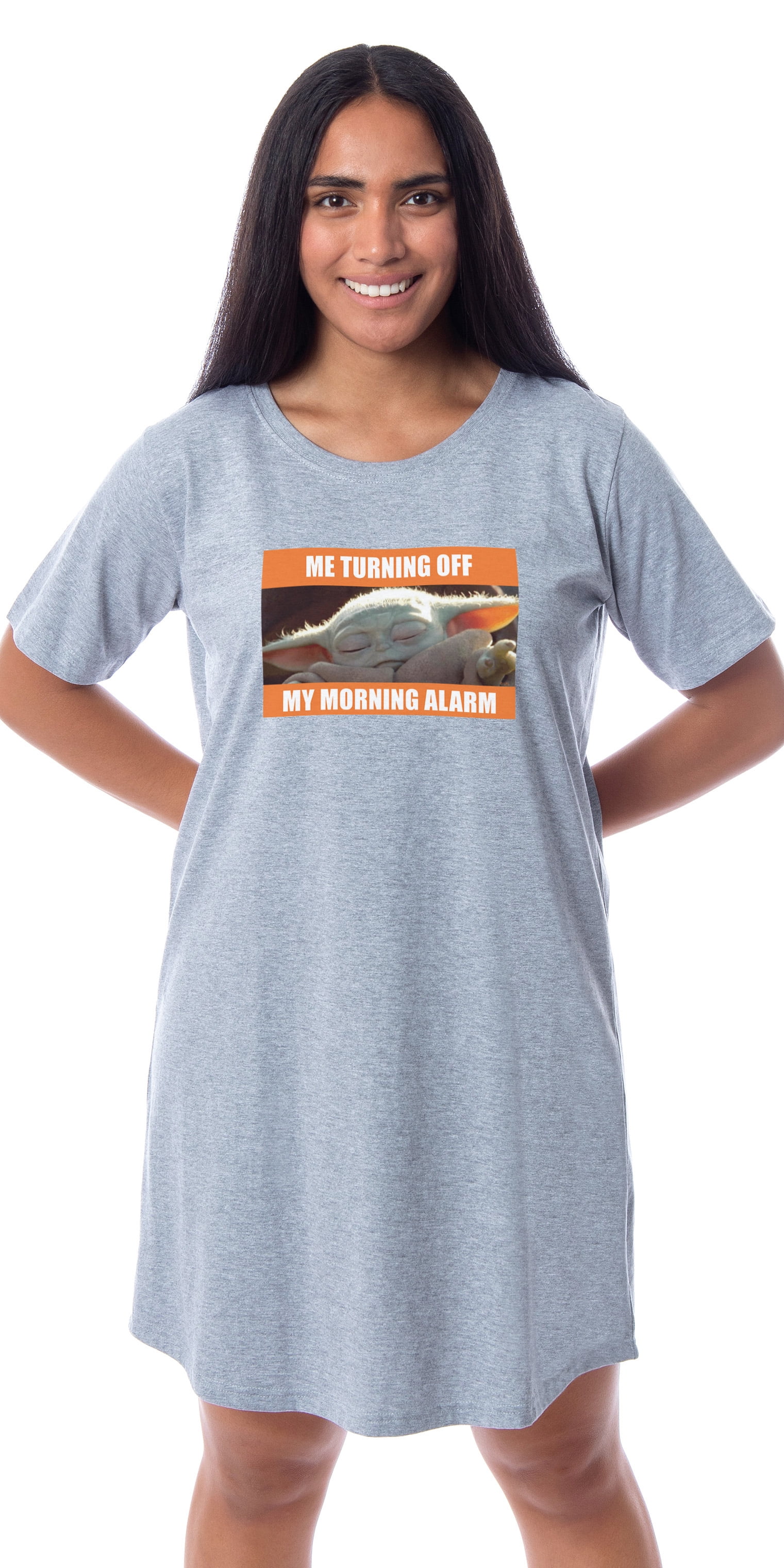 Star Wars Womens' The Mandalorian Funny Grogu Baby Yoda Nightgown Sleep ...