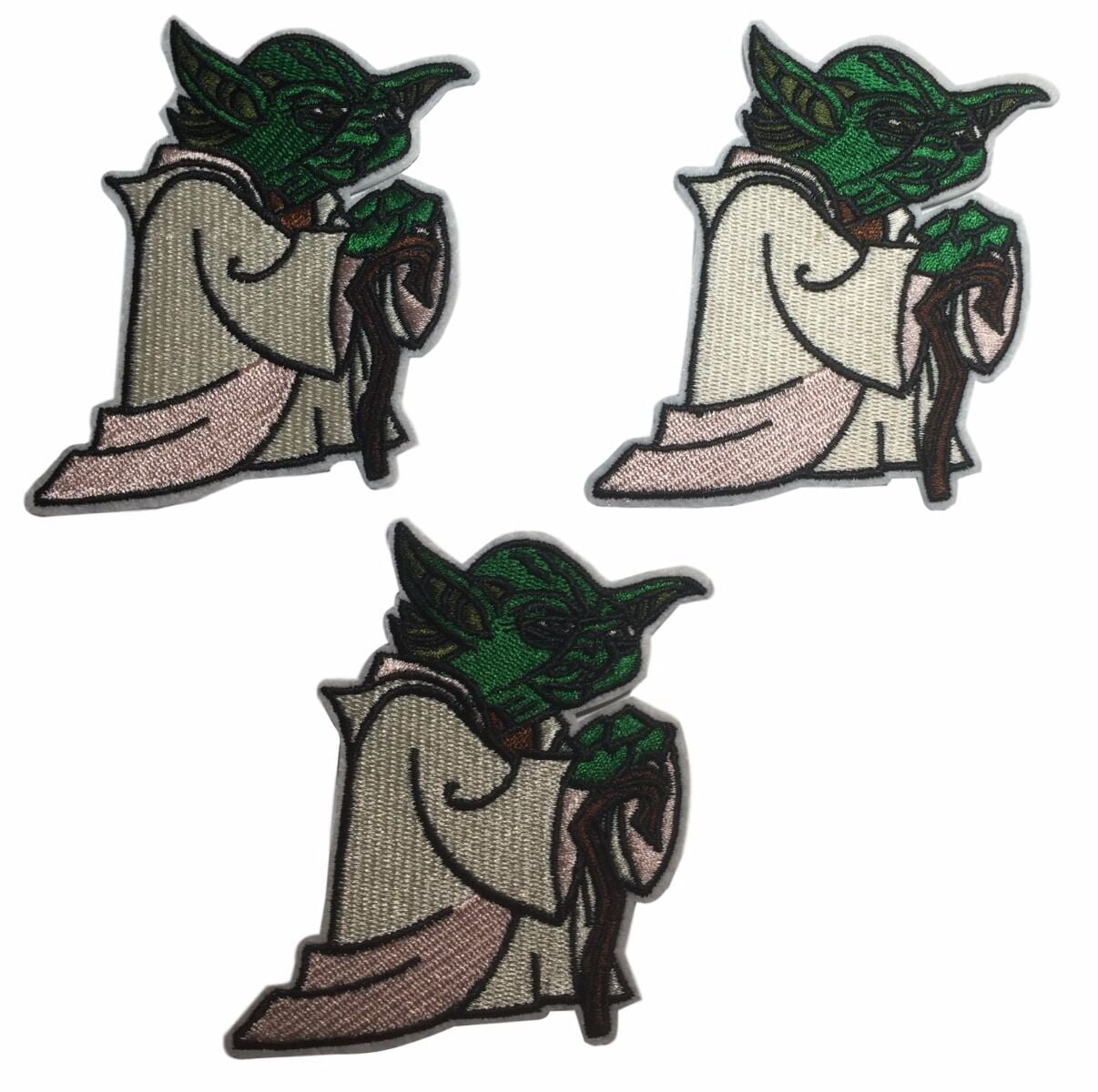 Star Wars Yoda 3 " Wide Embroidered Iron On Patch Set of 3 Patches ...