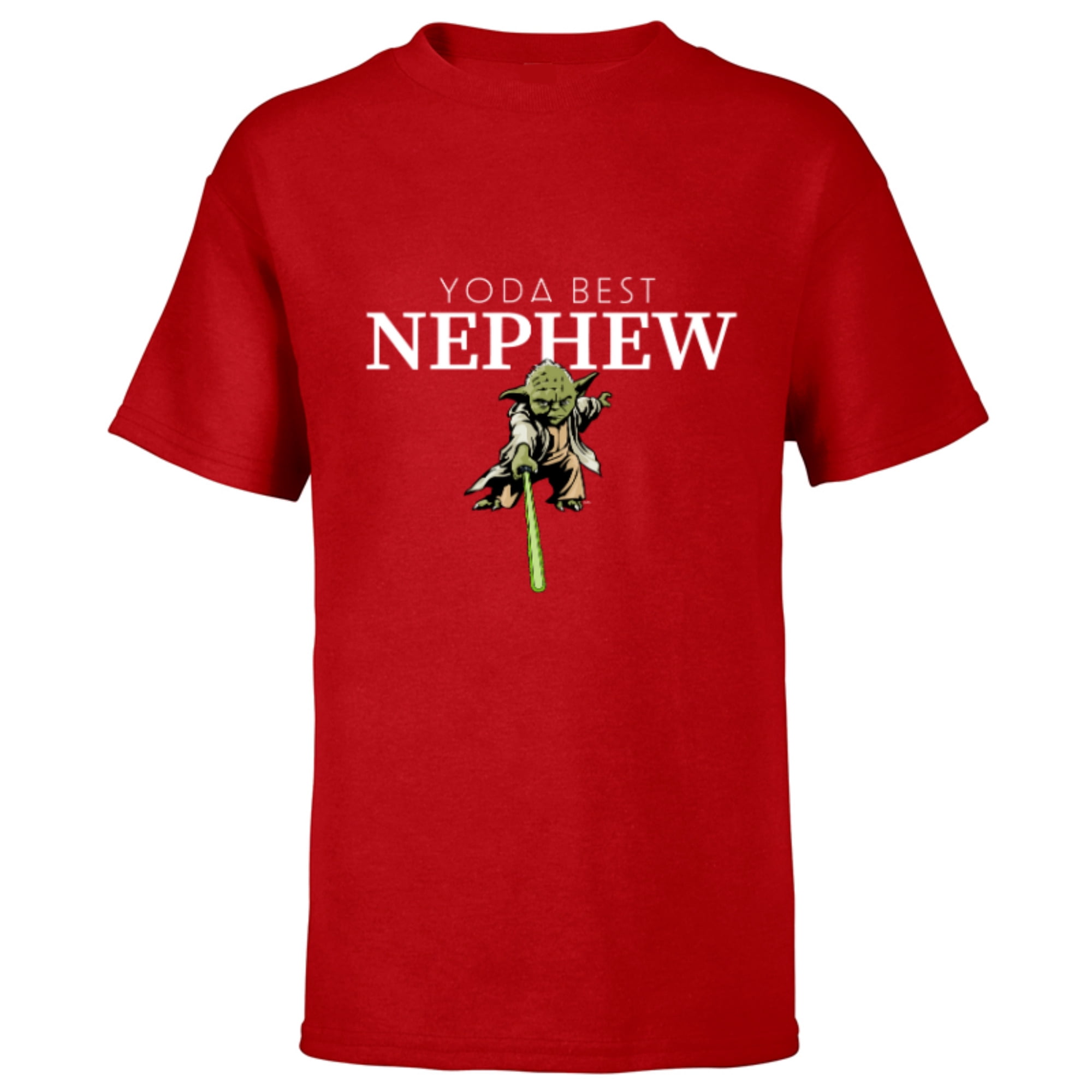 Star Wars Yoda Best Nephew Lightsaber Gift for Family- Short Sleeve T ...