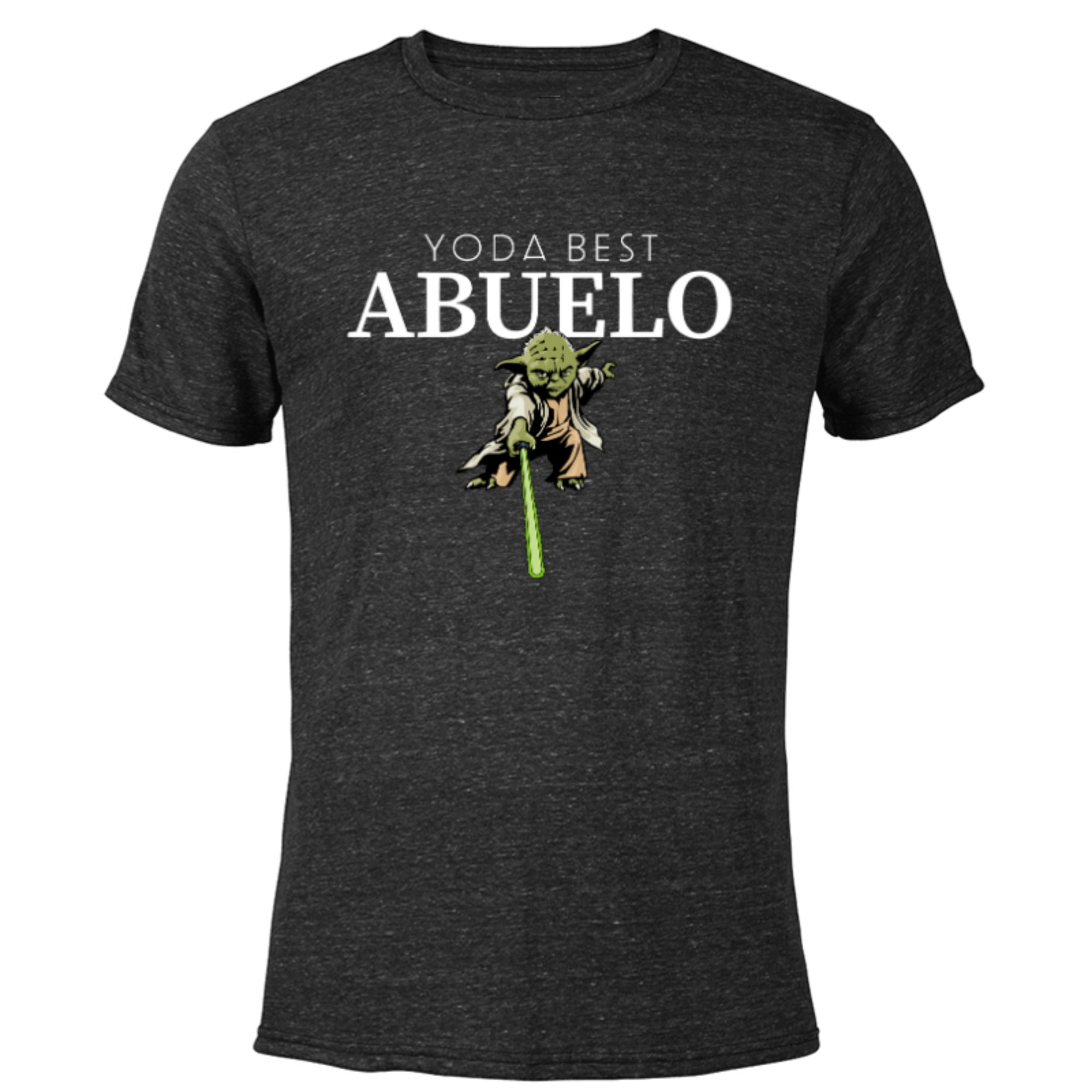 Star Wars Yoda Lightsaber Best Abuelo Birthday Día del Padre - Short Sleeve Blended T-Shirt for ...