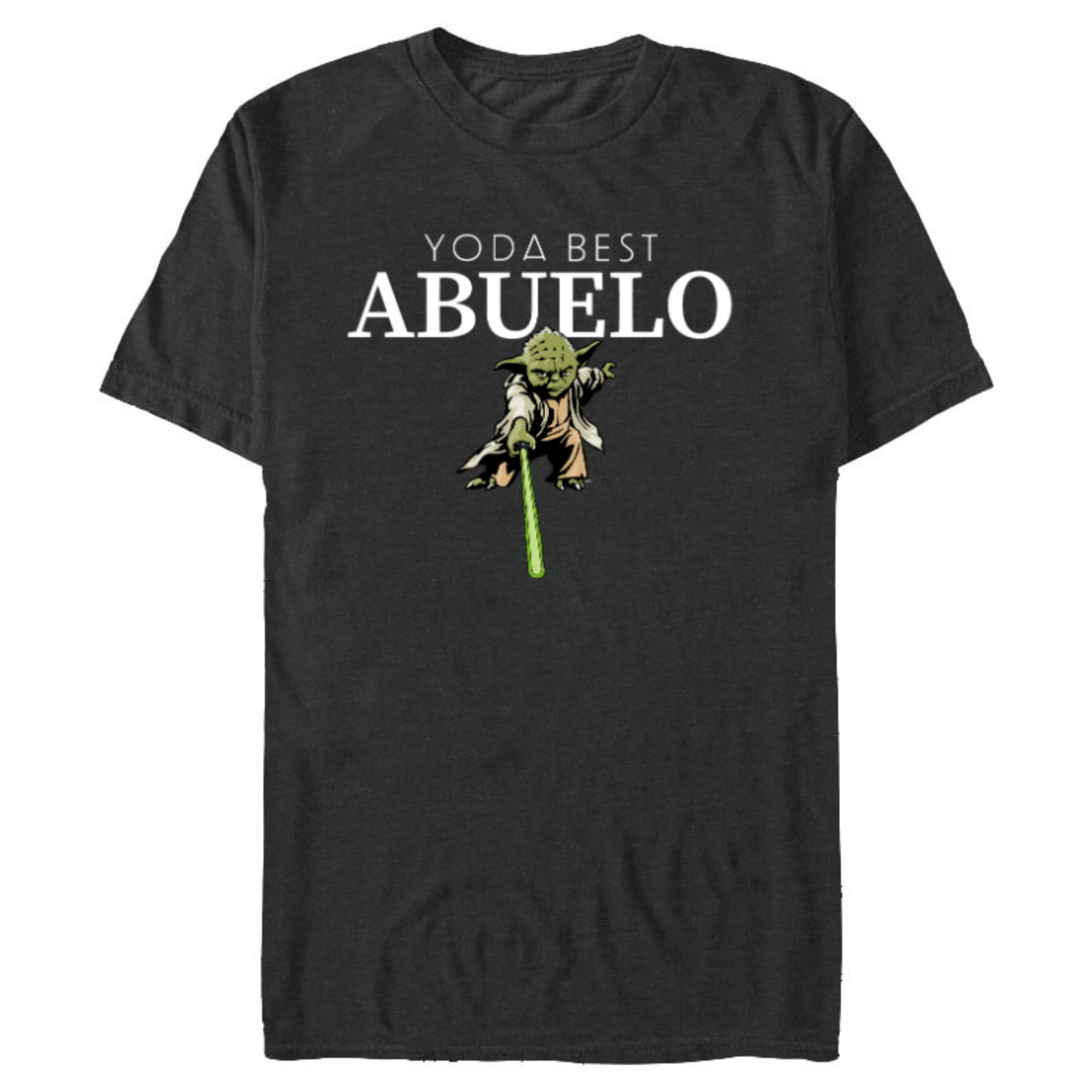 Star Wars Yoda Lightsaber Best Abuelo Birthday Día del Padre - Short Sleeve Blended T-Shirt for ...