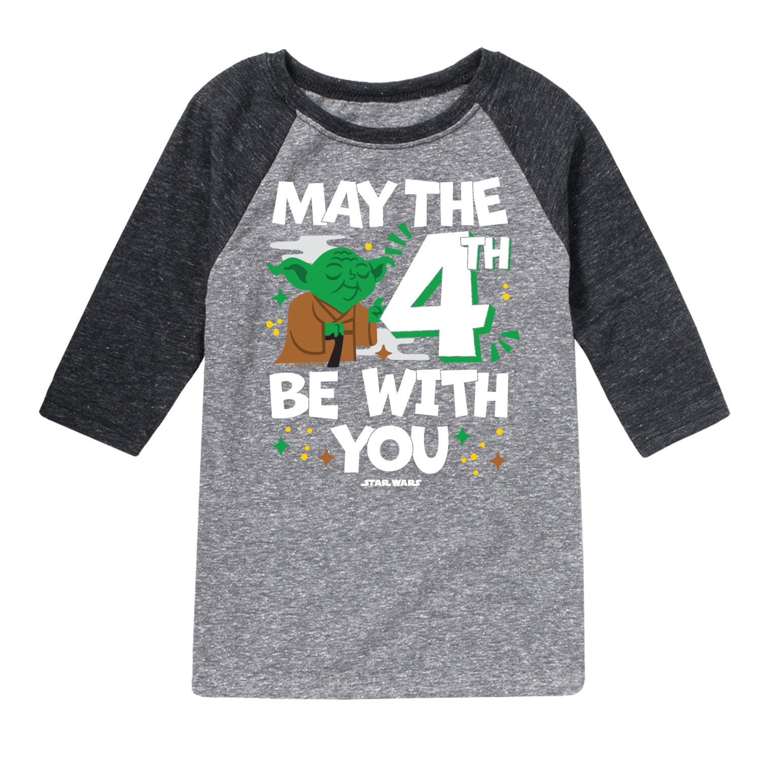 Star Wars - Yoda May The 4Th - Toddler And Youth Raglan - Walmart.com