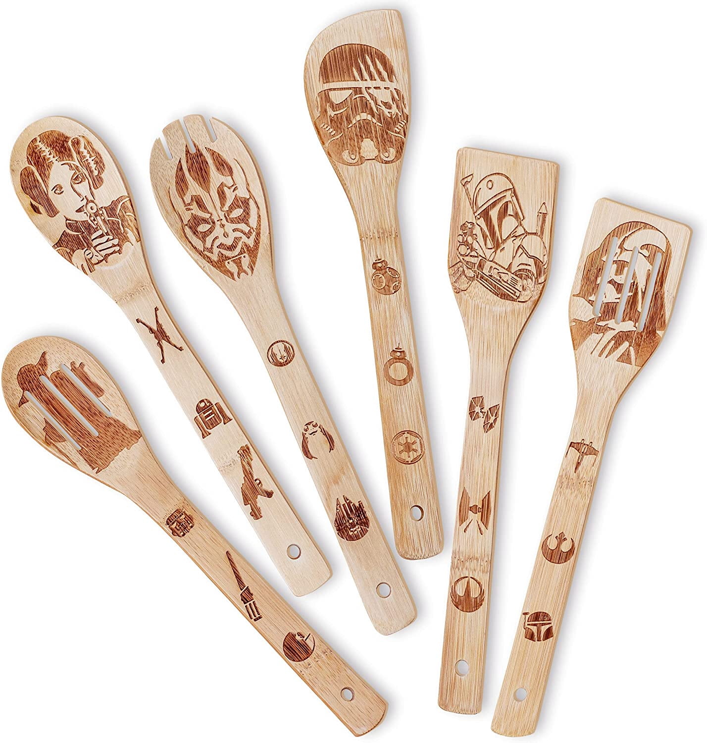 Star Warz Wooden Cooking Utensils Set, 6-Piece Wooden Spoons and ...