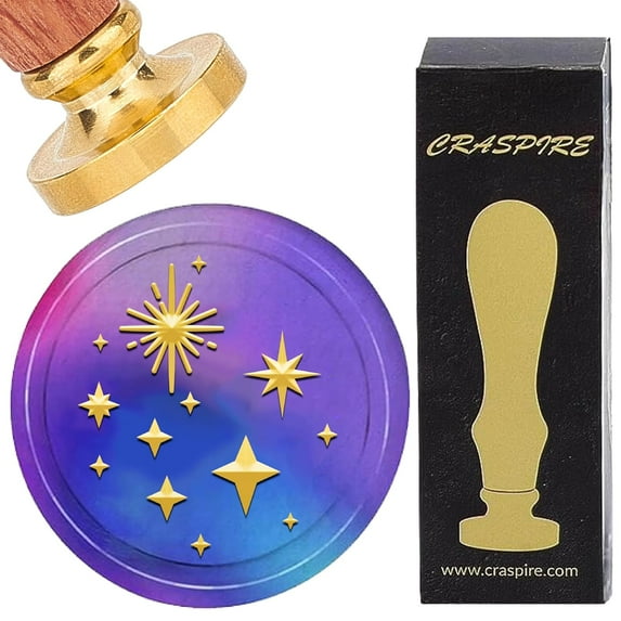 Star Wax Seal Stamps Twinkle Four-Pointed Star Vintage Removable Brass ...