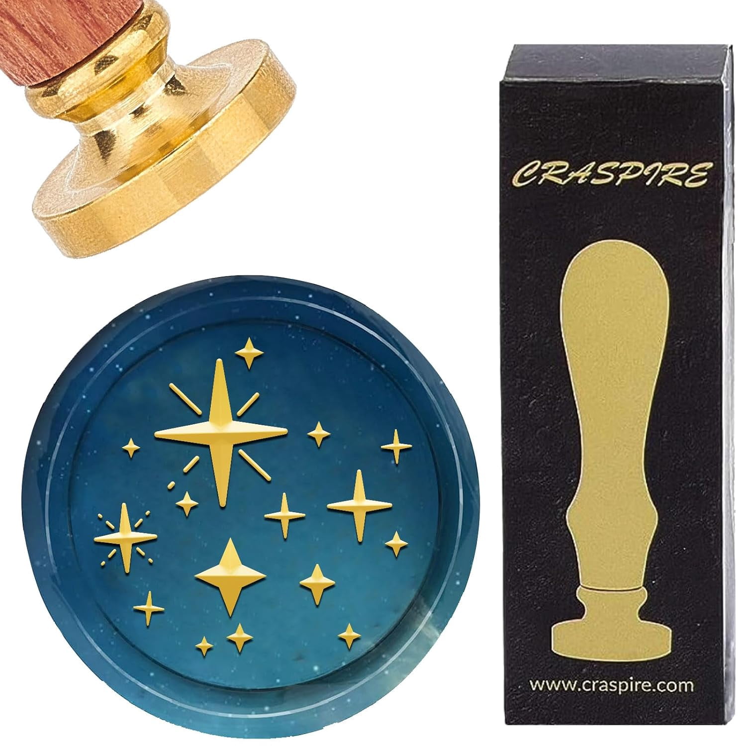 Star Wax Seal Stamps Twinkle Six-Pointed Star Vintage Removable Brass ...