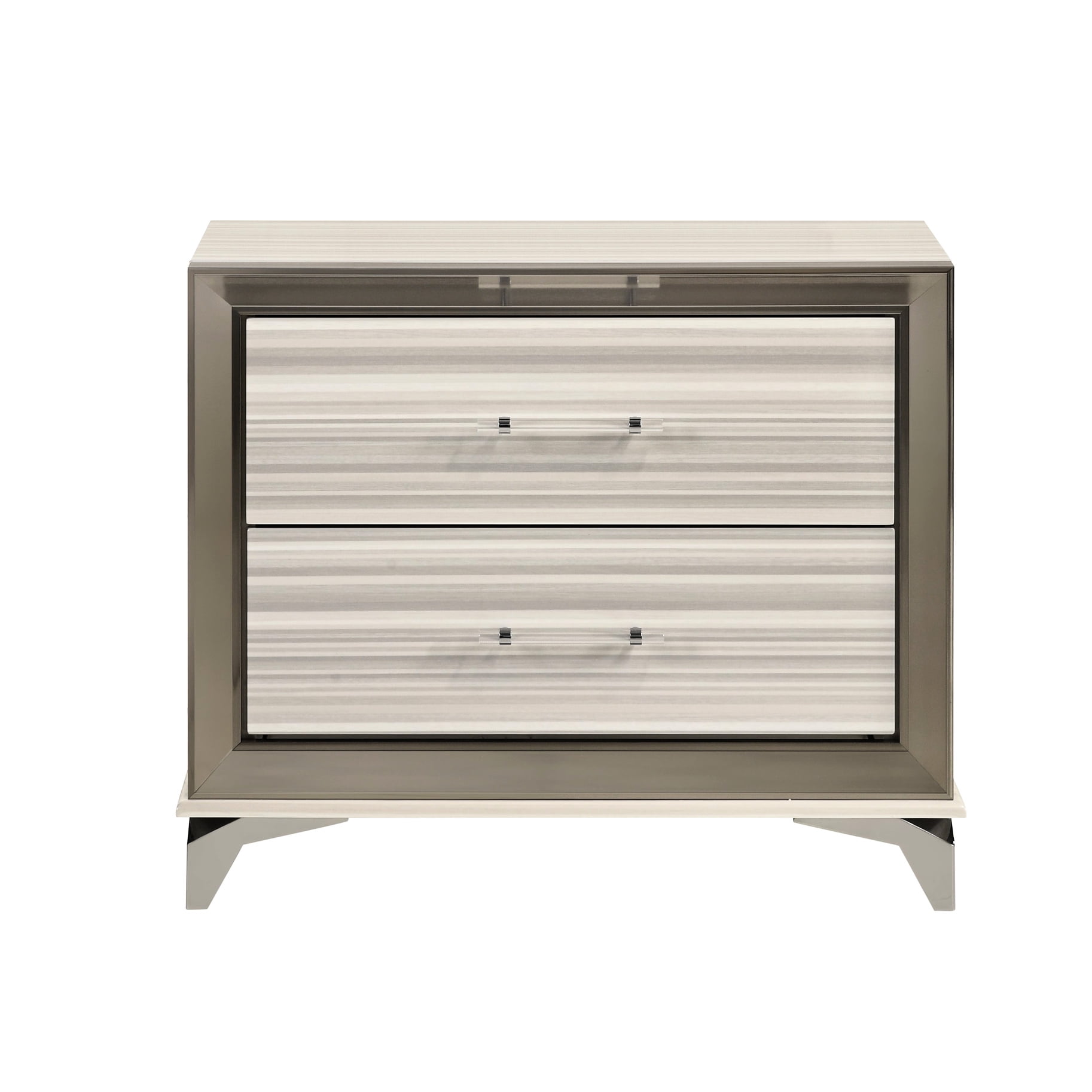 Star White Nightstand: Modern Style, White, Spacious Storage With Built ...