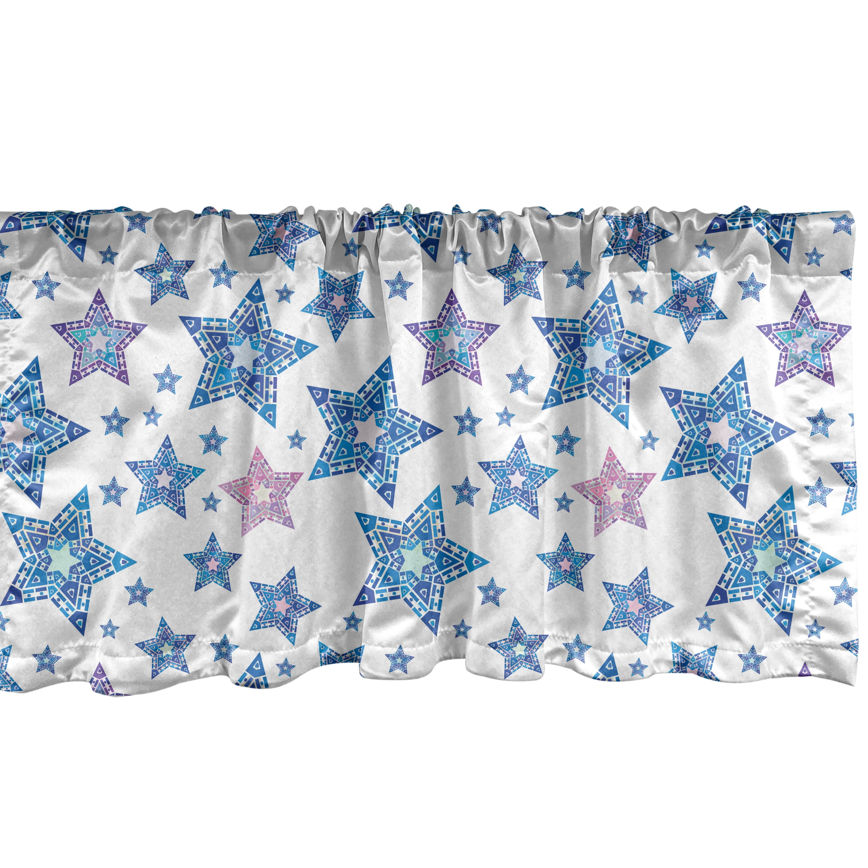 Ambesonne Star Valance Pack of 2, Modern Ornamental Shapes Motif, 54 ...