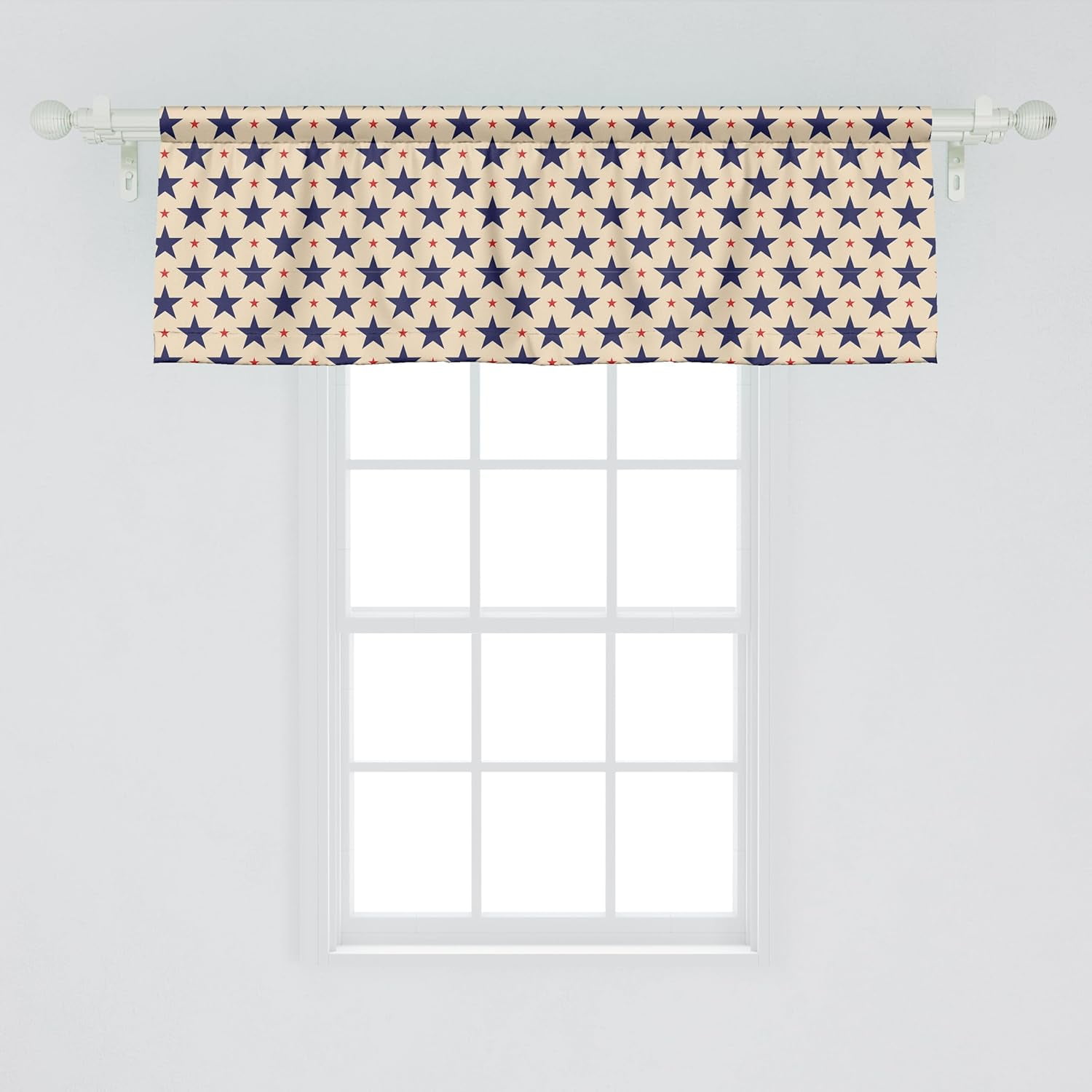 Star Window Valance Pack of 2, Patriotic Themed Pattern American Flag ...