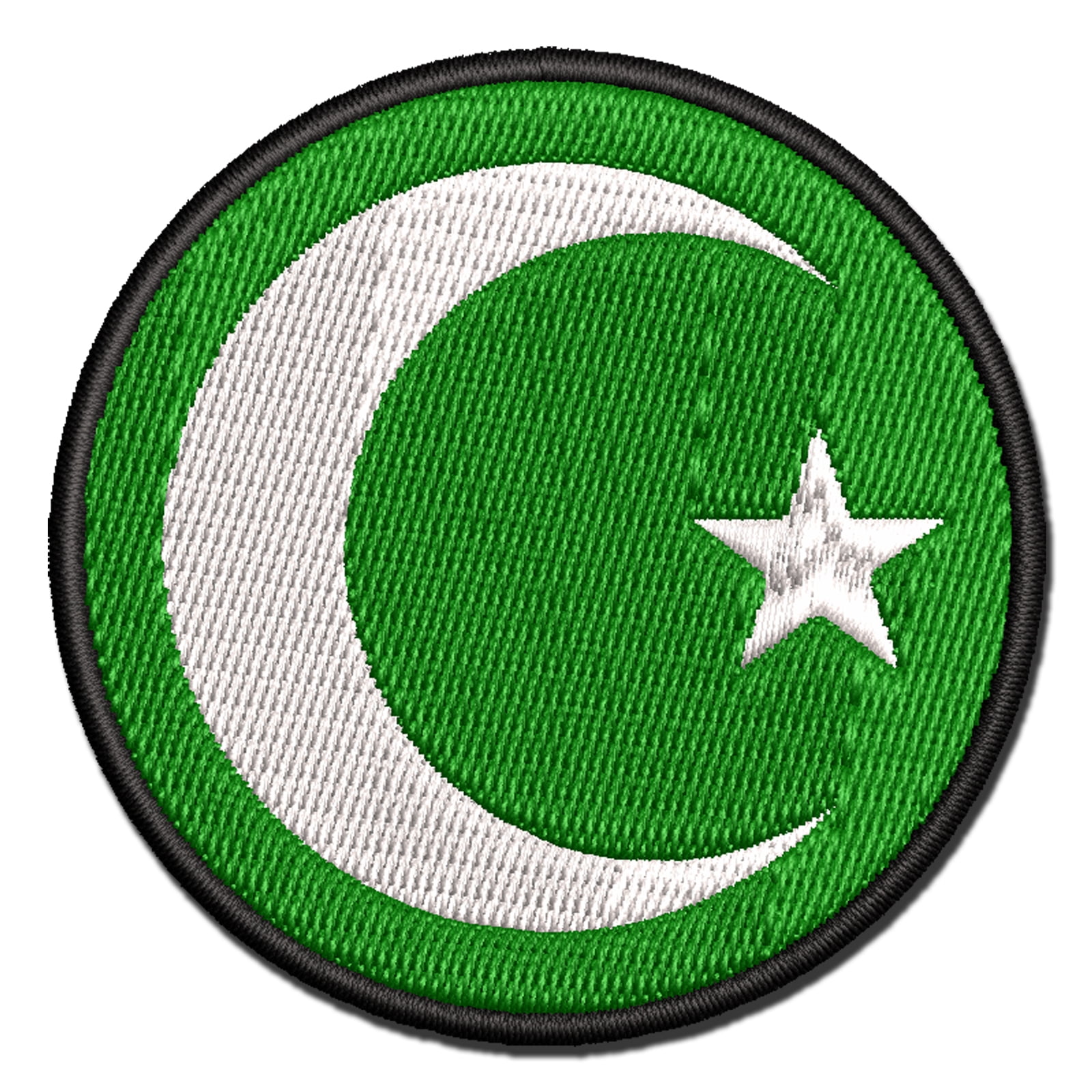 Star and Crescent Moon Islam Ottoman Applique Multi-Color Embroidered ...