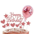Star and Heart Cake Topper, Happy Birthday Toppers set, with Confetti ...