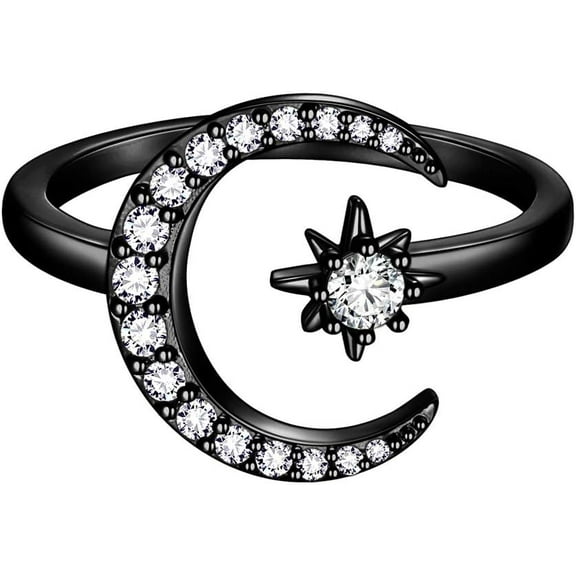 Ethnic Star Moon Open Ring Crescent Moon Finger Jewelry - Walmart.com