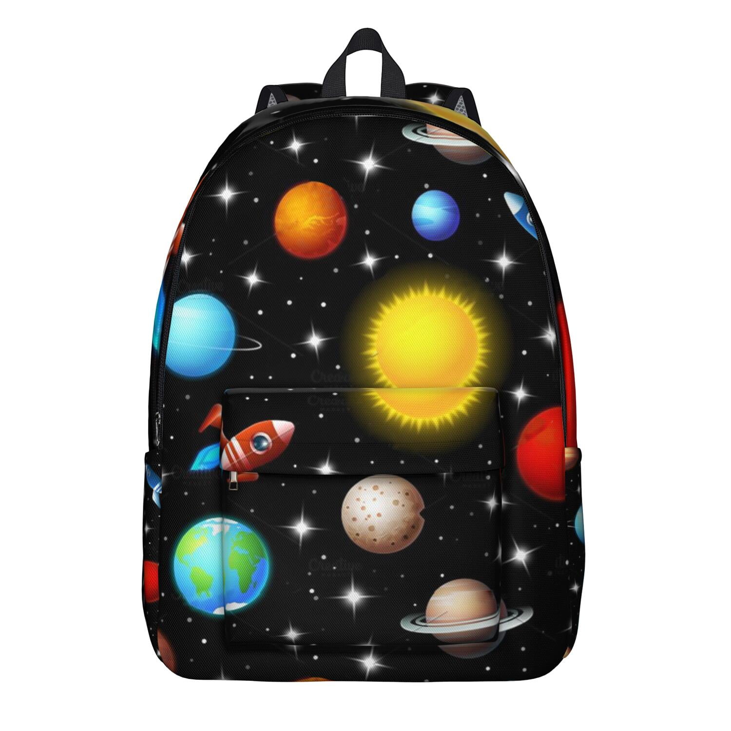 Star and Moon Galaxy Backpack, Cute Space Rocket Nebula Print School ...