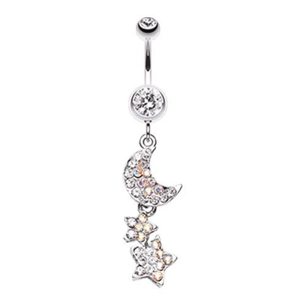 Star and Moon Lit Sky Belly Button Ring - Walmart.com