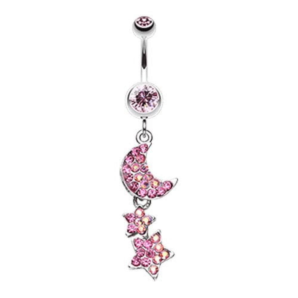 Star and Moon Lit Sky Belly Button Ring - Walmart.com