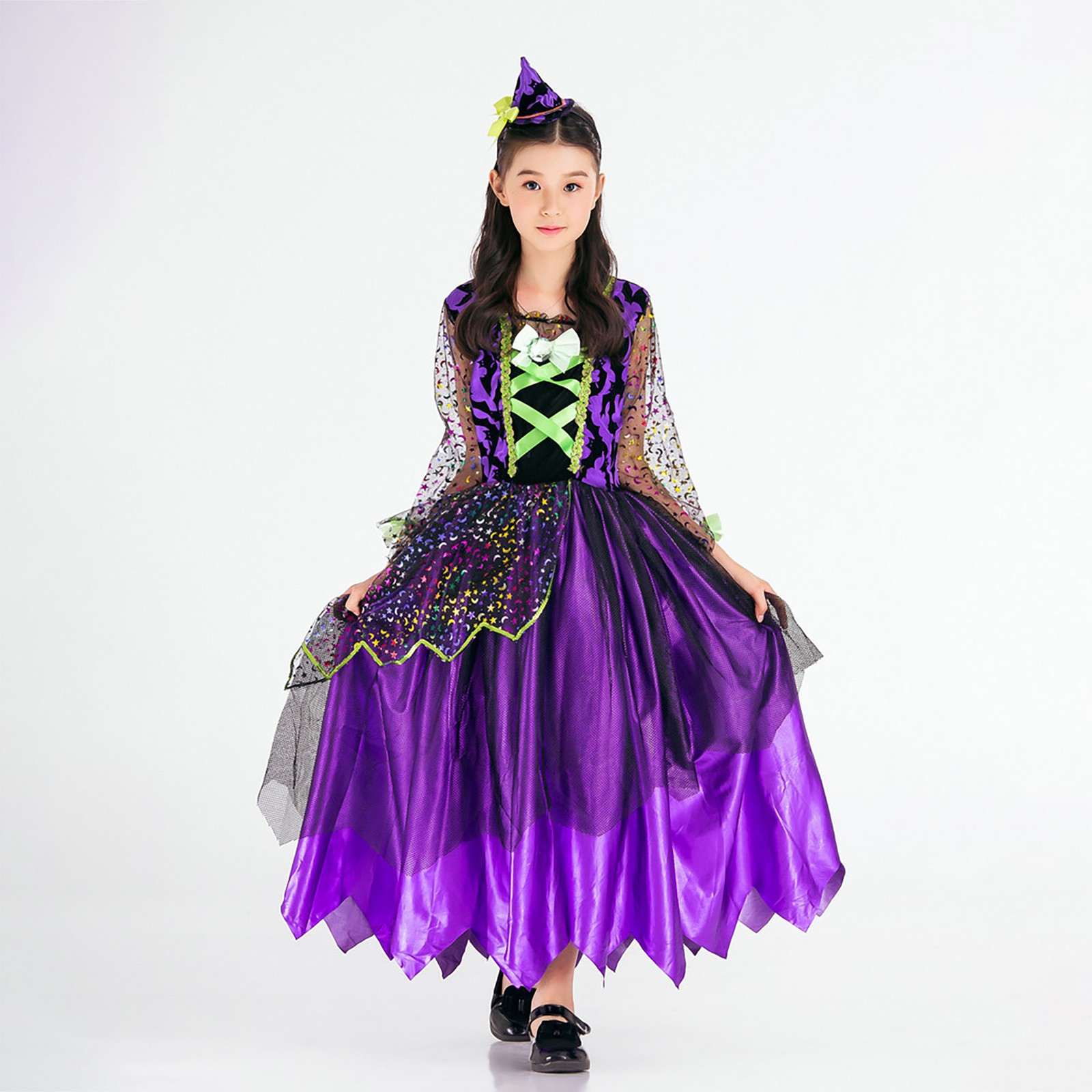 Star and Moon Witch Princess Dress for Girls, Halloween Dress Up ...