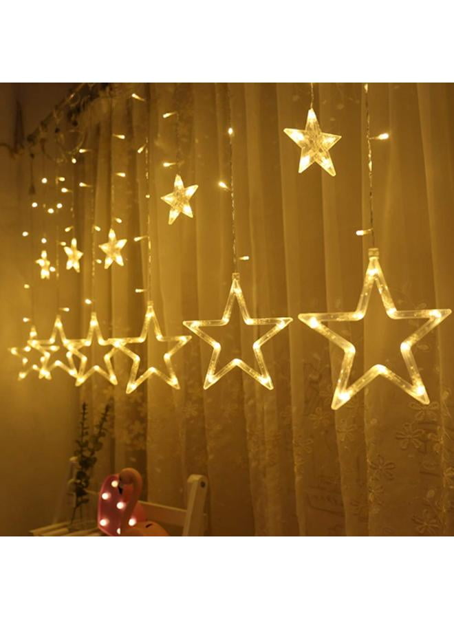Star led Curtain String Fairy Lights - Plug in Indoor 12 Stars LED ...