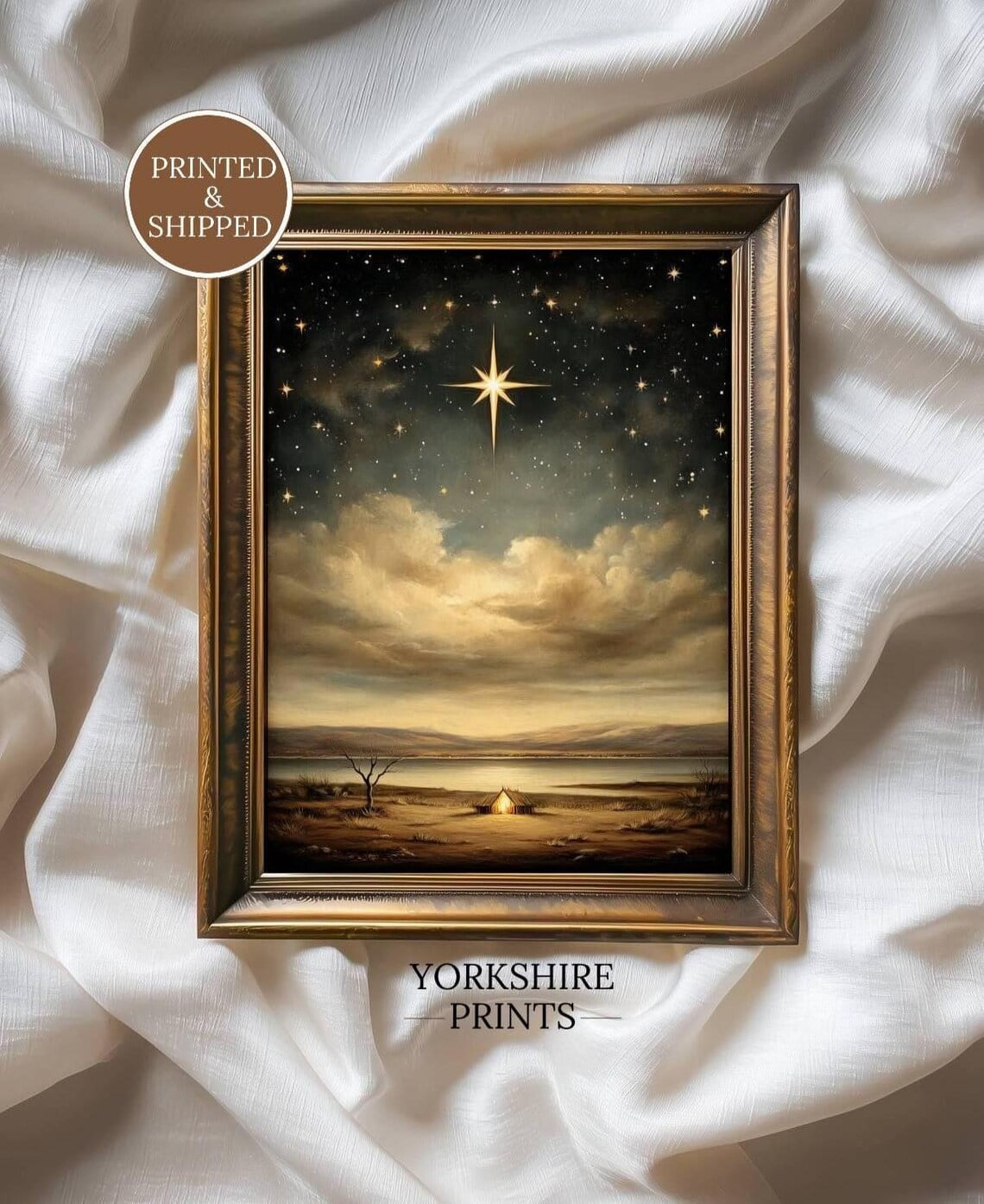 Star of Bethlehem Wall Art, Holy Night Print Poster, Nativity Winter ...