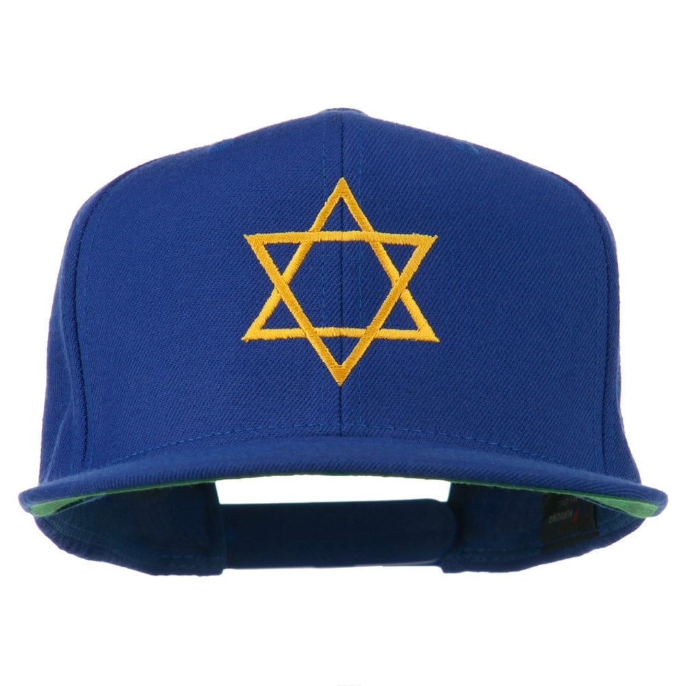 Star of David Embroidered Flat Bill Cap - Royal OSFM - Walmart.com